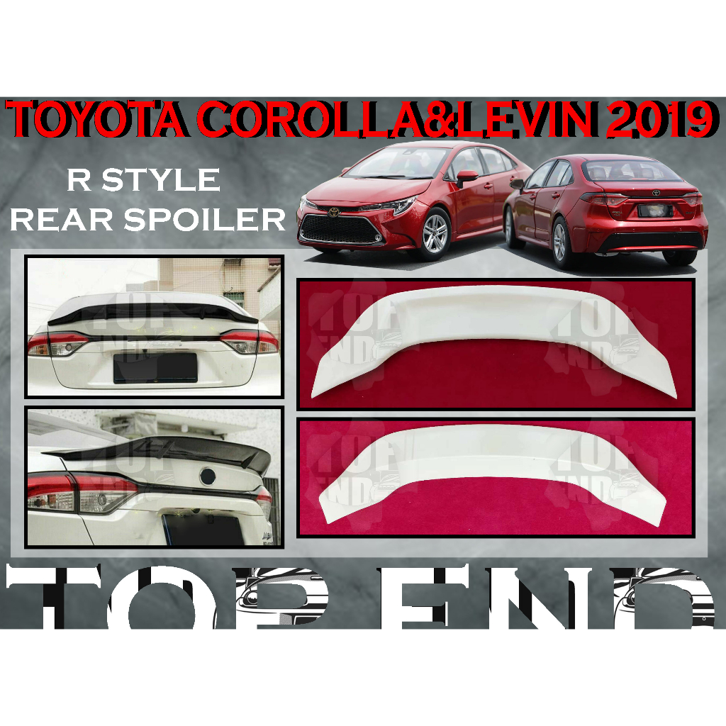 TOYOTA COROLLA&LEVIN 2019 R STYLE REAR SPOILER MATERIAL ABS TRUNK ...