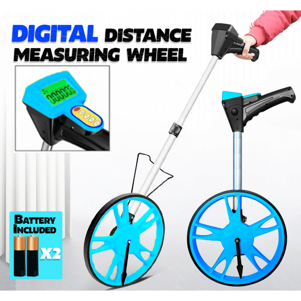 Folding Distance Measuring Wheel Analog Counter Adjustable Measure Tool ...