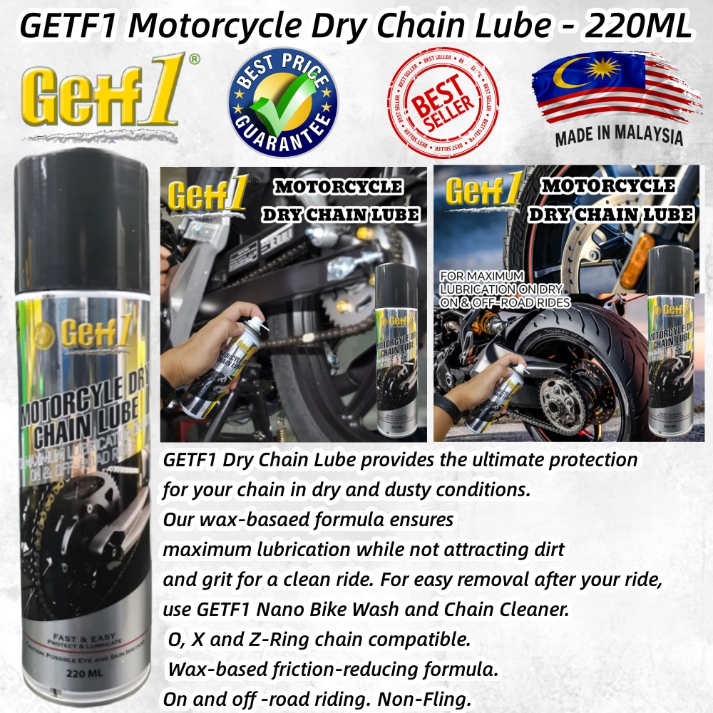 GETF1 Motorcycle Dry Chain Lube - 220ML | Shopee Malaysia