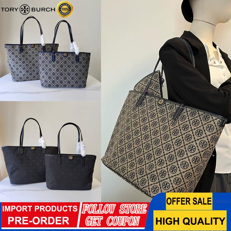 Tory Burch Women's Tote Bag Shoulder Bag Classic Print Shopping Bag ...