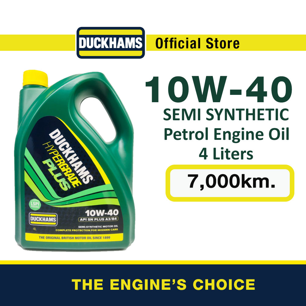 DUCKHAMS HYPERGRADE PLUS 10W-40 SN PLUS (4 LITERS) - SEMI SYNTHETIC ENGINE OIL 10W40 | Shopee ...