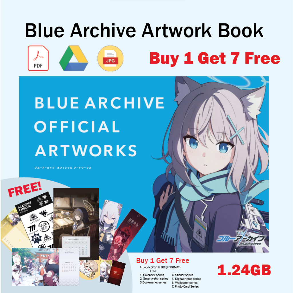 Blue Archive Artwork Full Version (7 free gift) 碧蓝档案高清设定集PDF | Shopee ...