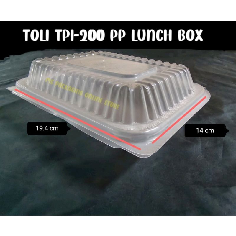 TOLI TPI-200 PP Lunch Box (100pcs±) TPI 200 Disposable PP Plastic Food ...