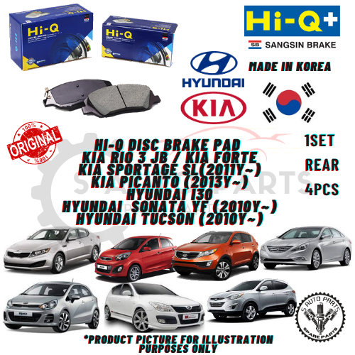 KIA RIO JB / FORTE / SPORTAGE /PICANTO / HYUNDAI I30 / SONATA / TUCSON (REAR) DISC BRAKE PAD ...