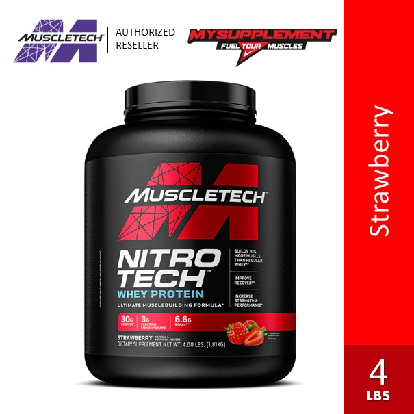 Muscletech - Nitrotech Whey Protein 4lbs / Nitro Tech Whey Muscle ...