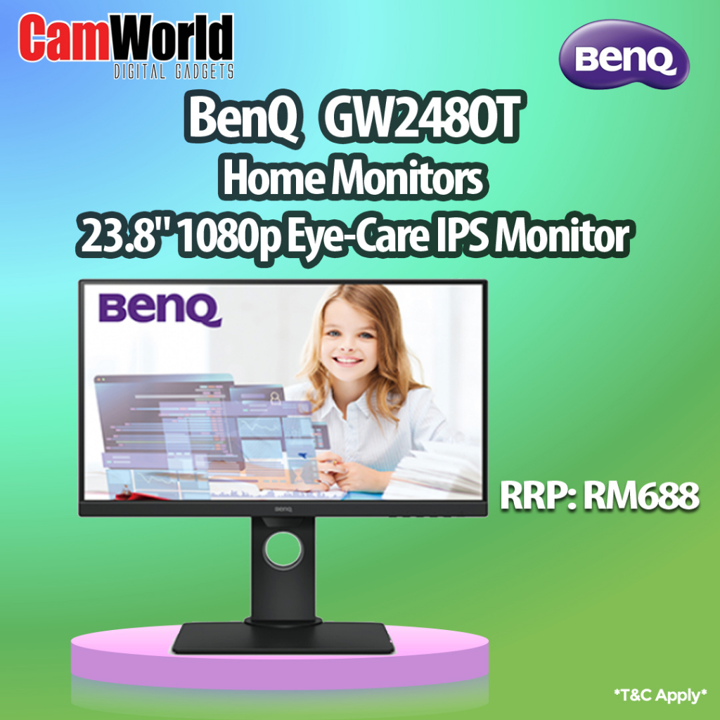 BENQ Home Monitor GW2480T 23.8" 1080p Eye-Care IPS | Shopee Malaysia