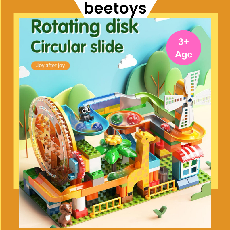 Feelo Building Blocks 185 pcs Large Particles Circulation Slide Build ...