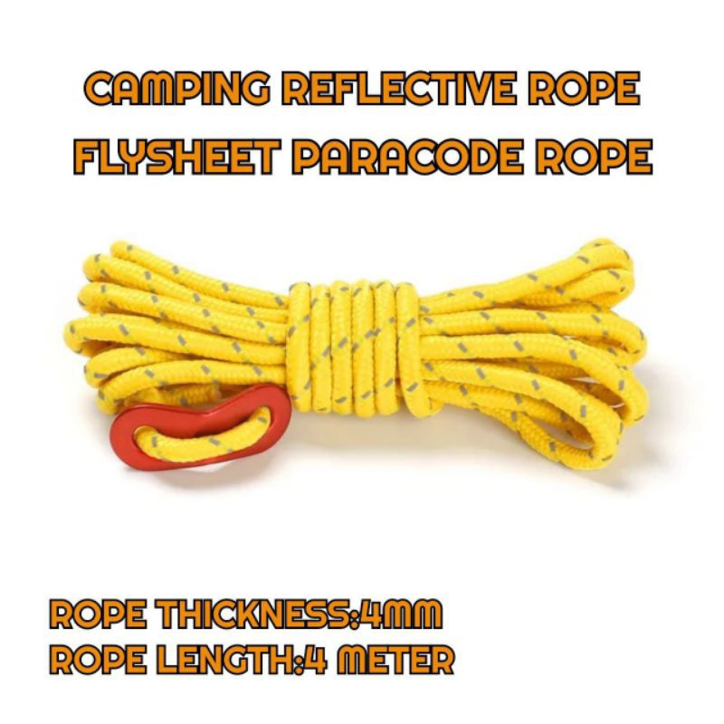 4mm Reflective Paracord Rope 4 Meter Flysheet Rope | Shopee Malaysia