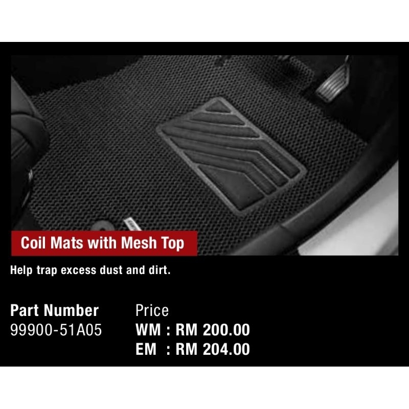 GearUp Alza MyviG3 Bezza/Axia Ativa Aruz Coil Mats Carpet Coilmat Gear ...