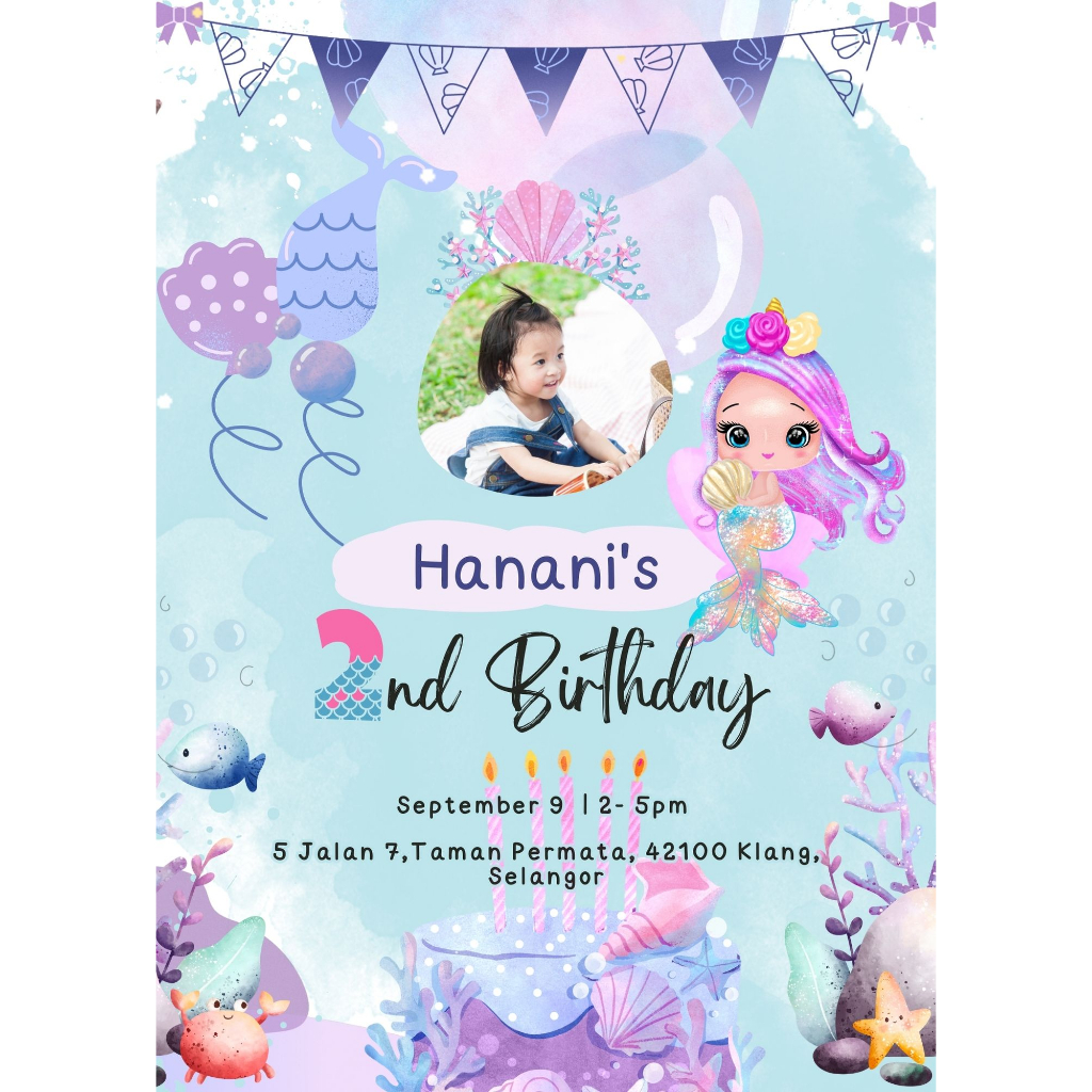 Kad hari jadi digital |Jemputan | Birthday card digital | Kad jemputan ...