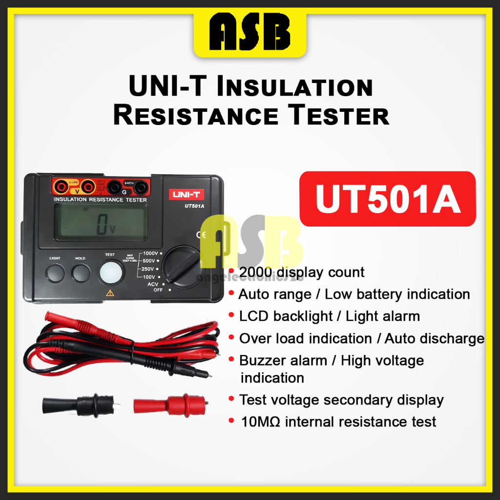 (1pc) Uni-T UT 501A Insulation Resistance Tester / Penguji Rintangan ...