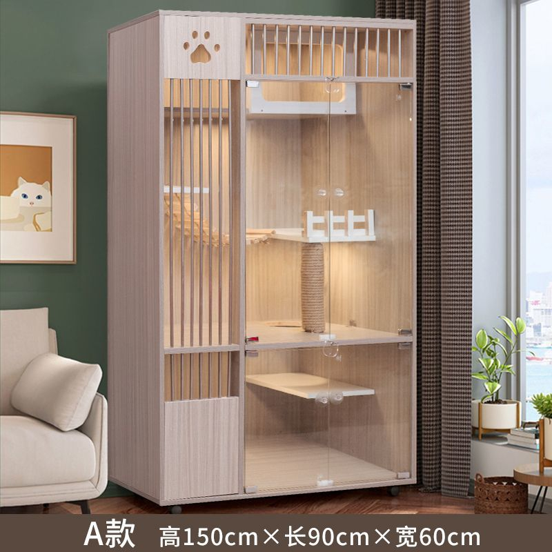 Solid wood cat cage cat large cat cage wooden two-story and three-story ...
