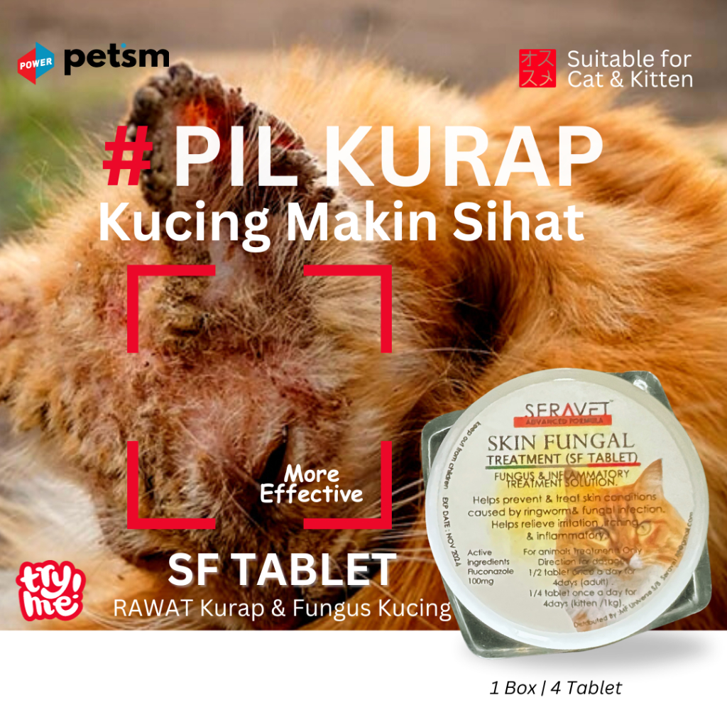 [ Must Try ] Pil Kurap Kucing, Gatal, Fungus, Ruam, Kayap, Kudis, Itchy ...