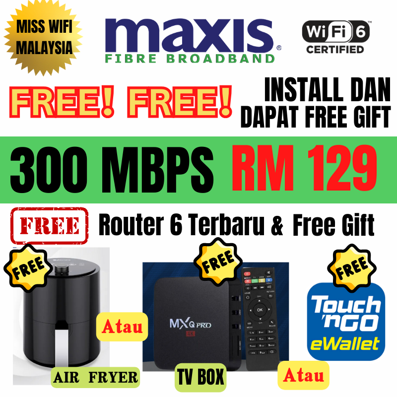 𝐌𝐀𝐗𝐈𝐒【300Mbps】RM 129 +【FREE 𝐆𝐈𝐅𝐓/𝐓𝐍𝐆】 Unlimited Data | Shopee Malaysia