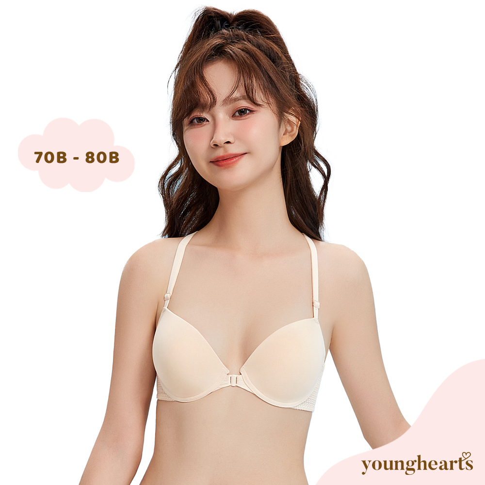 Young Hearts Graceful Fairy Front Hook Push up Demi Bra Y23-20233 | Shopee Malaysia