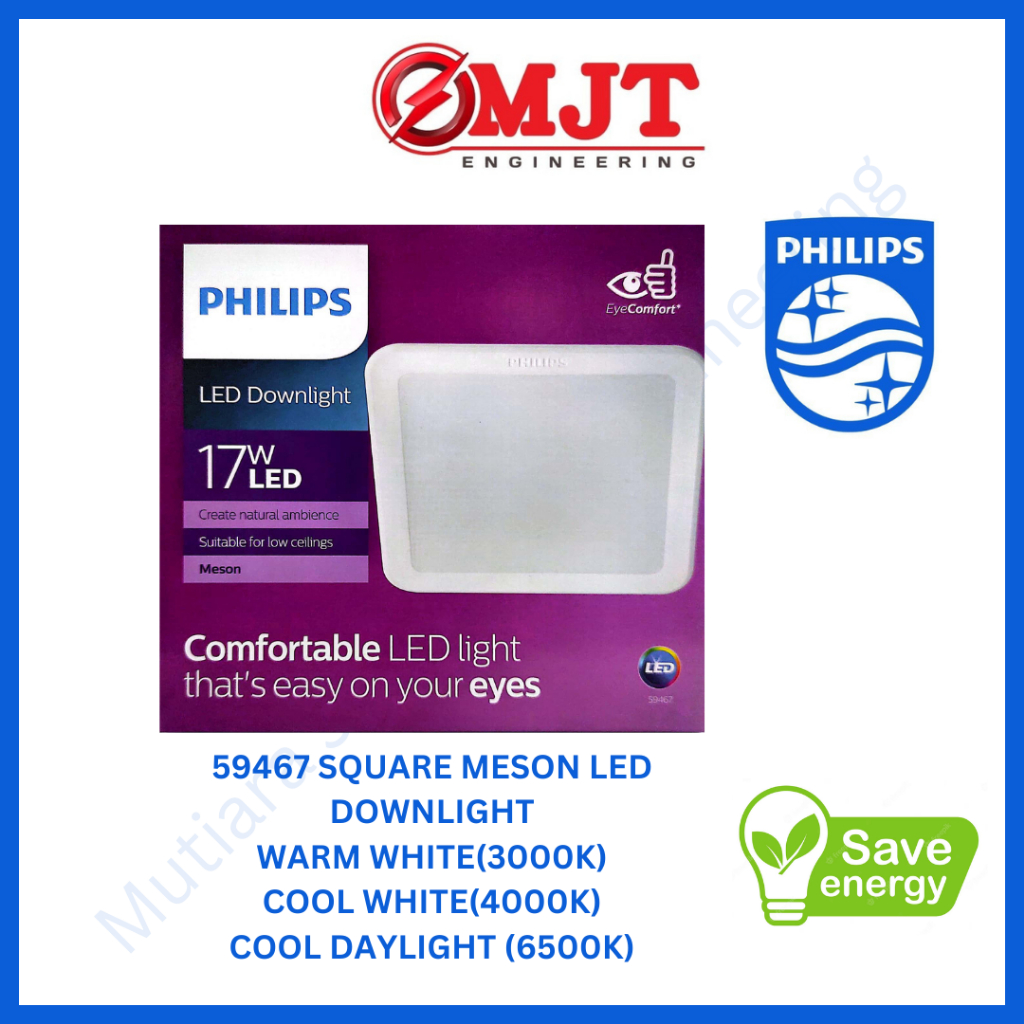 Philips Meson Led Downlights Square 13W 15W 17W | Shopee Malaysia