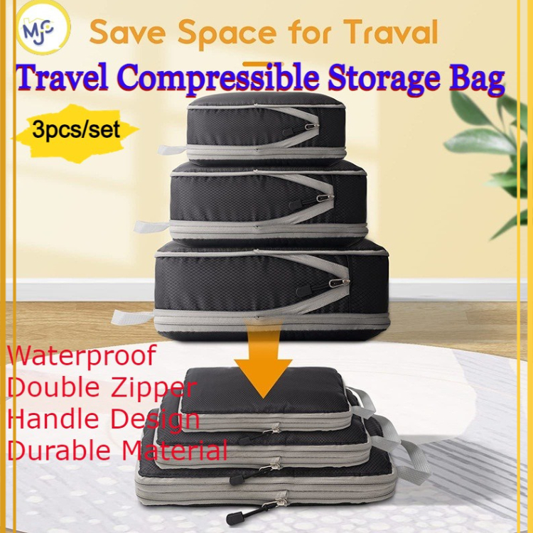 [LOCAL]3Pcs Compression Travel Storage Waterproof Packing Cubes Set ...