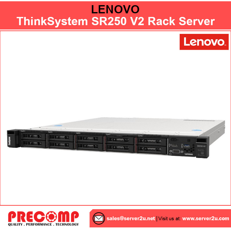 Lenovo ThinkSystem SR250 V2 Rack Mount Server (E-2324.8GB) - 4 Bays ...