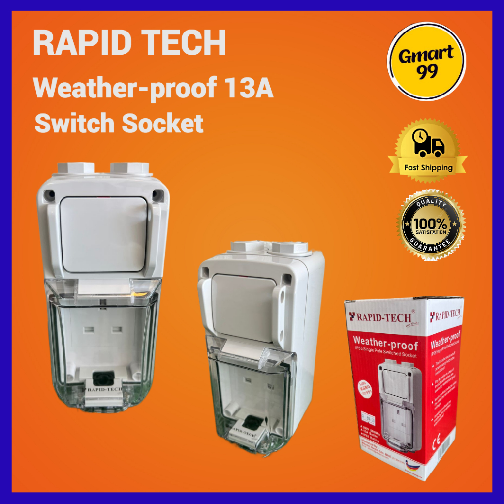 (Original) IP65 Rapid Tech 13A Weather Proof Switch Socket | Shopee ...