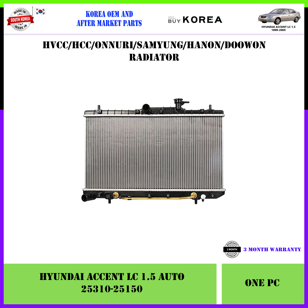 Hyundai Accent LC 1.5 Auto Only Korea Aftermarket Radiator (25310-25150 ...