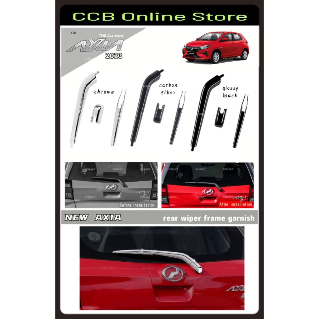 Perodua Axia 2023 Above Rear Wiper Frame Chrome Cover Garnish ...