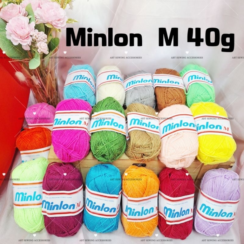 1Pc MINLON M Benang Kait Crochet Thread Knitting Yarn 40g | Shopee Malaysia