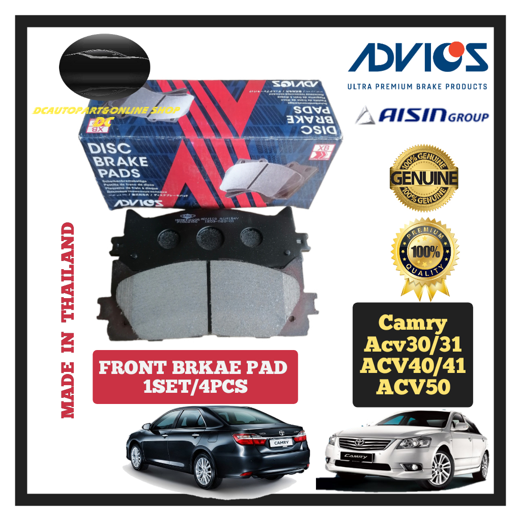 ADVIOS BRAKE DISC PAD TOYOTA CAMRY 2.0 2.4 ACV30 ACV31 ACV40 ACV41 ...
