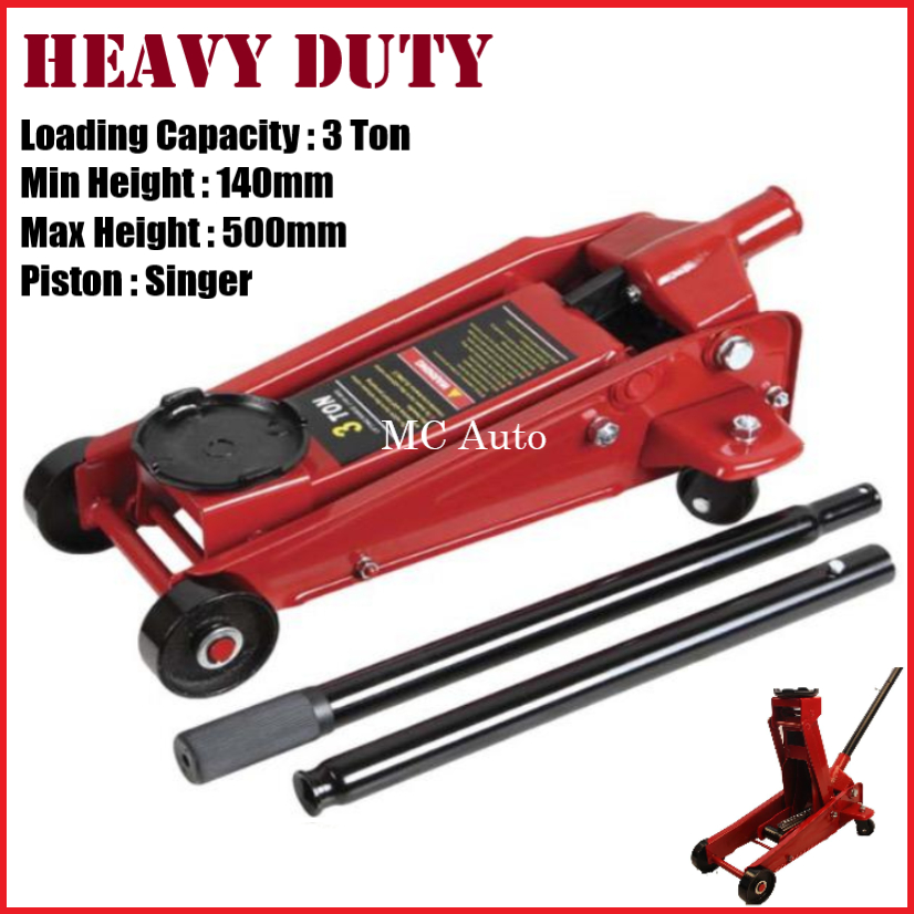 【Heavy Quality】 Heavy Duty 3 Ton Floor Jack Hydraulic Floor Jek Kereta ...
