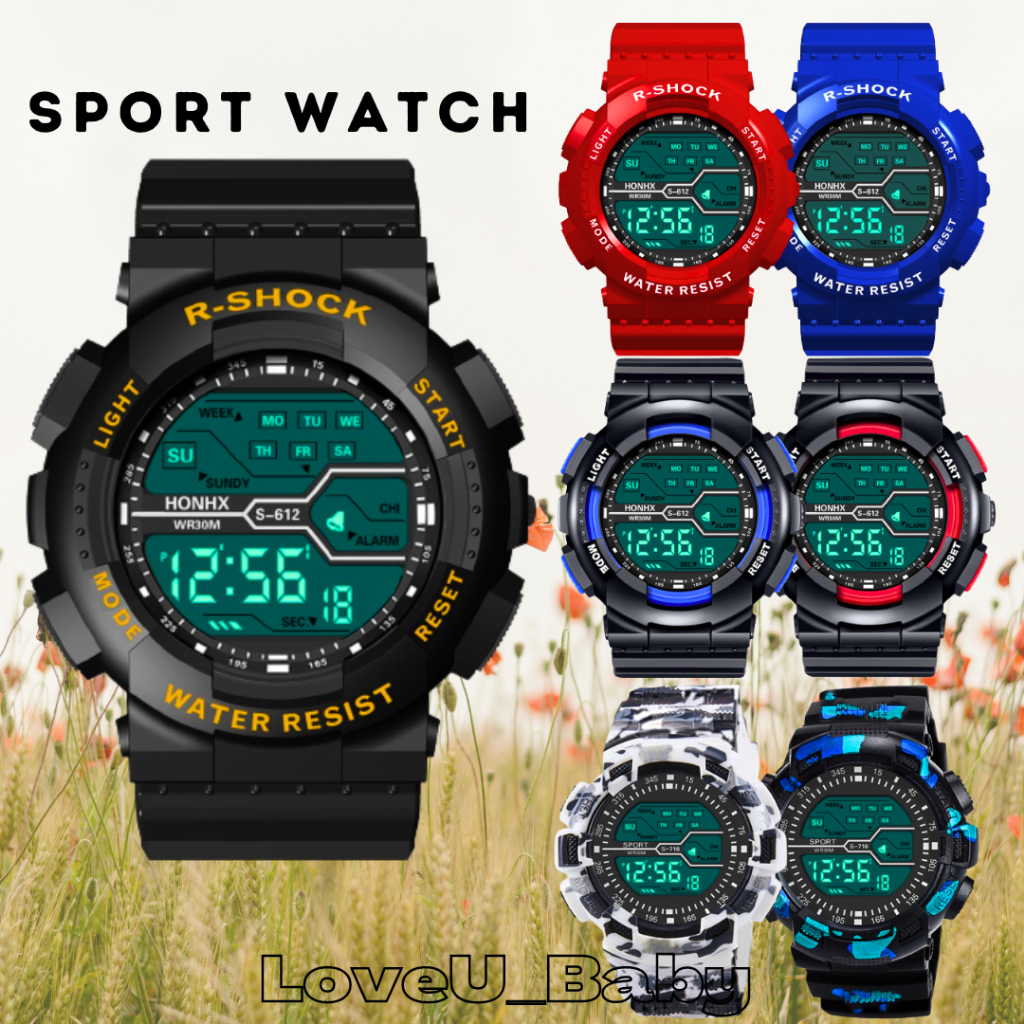 🔥Ready Stock🔥 Boy Men Sport Watch Waterproof Kids Student Teenager LED ...