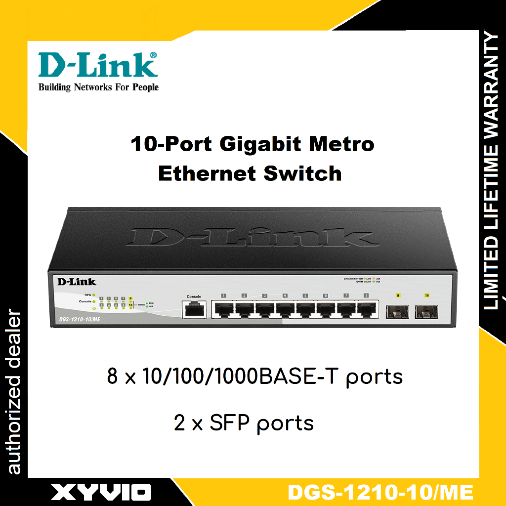 D-LINK DGS-1210-10/ME 10-Port Gigabit Metro Ethernet Switch | Shopee ...