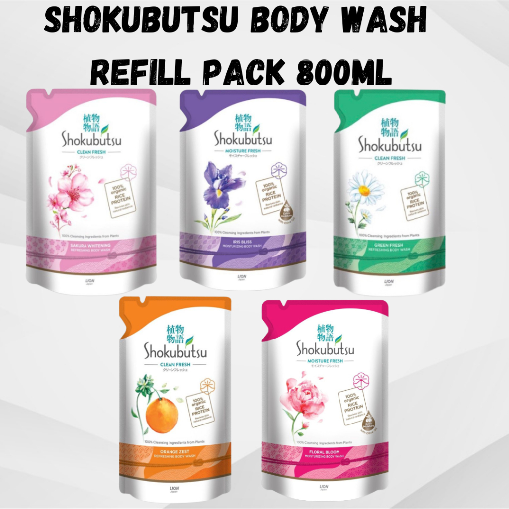 SHOKUBUTSU BODY WASH REFILL PACK 800G | Shopee Malaysia