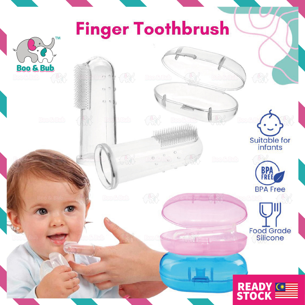 Boo&Bub Baby Finger Toothbrush witht Box | silicone Children Teeth ...