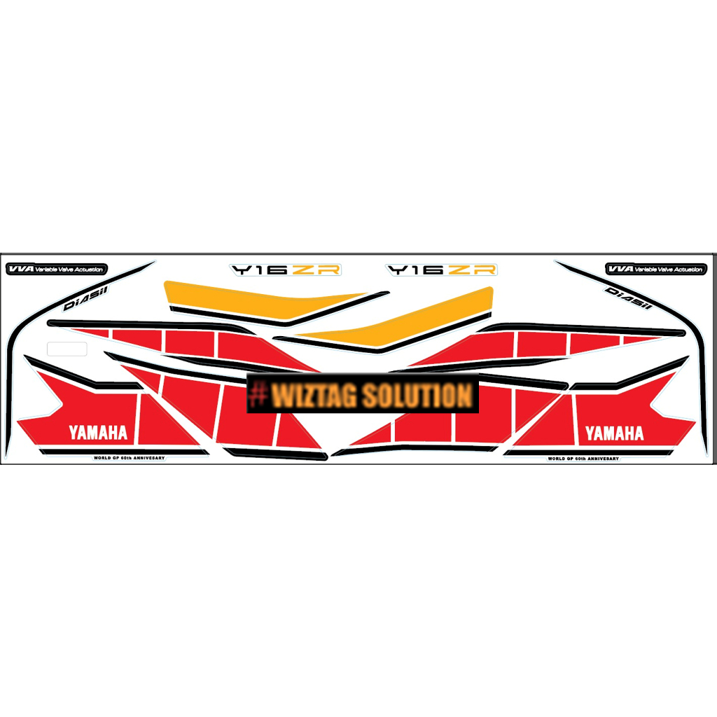 STICKER STRIPE YAMAHA Y16ZR V1 COVERSET MXKING / 60TH ANNIVERSARY ...