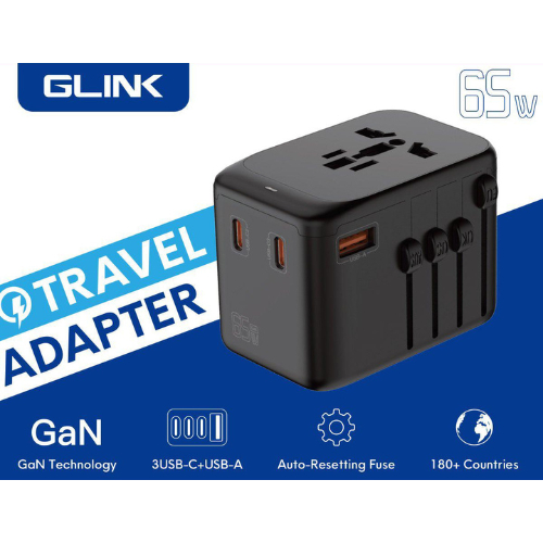 GLINK GaN 65W PD Super Fast Charge Universal Travel Adapter PPS Type C ...