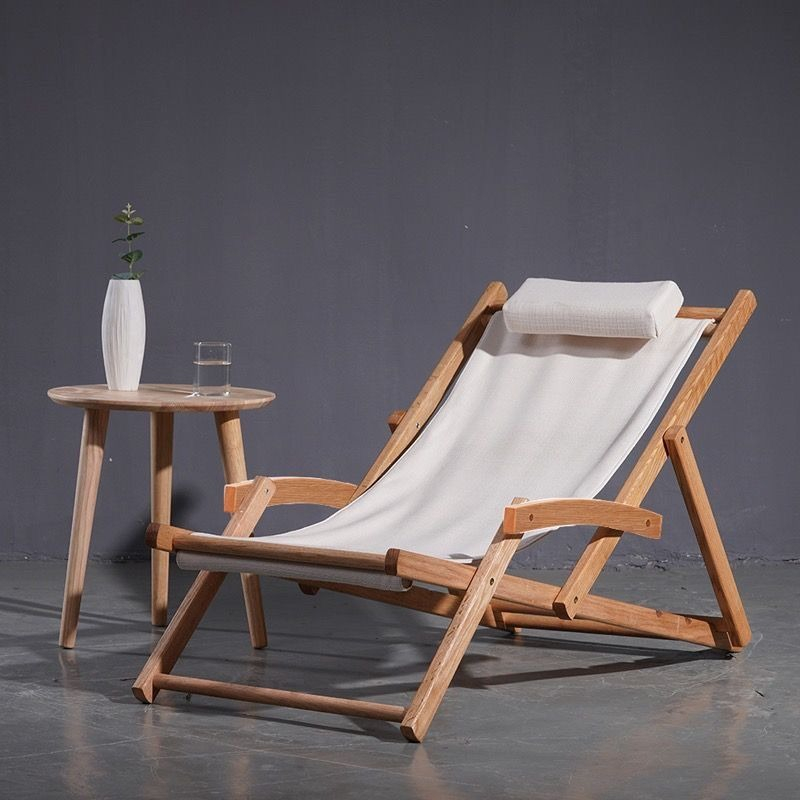 Recliner balcony household leisure outdoor canvas beach chair outdoor ...