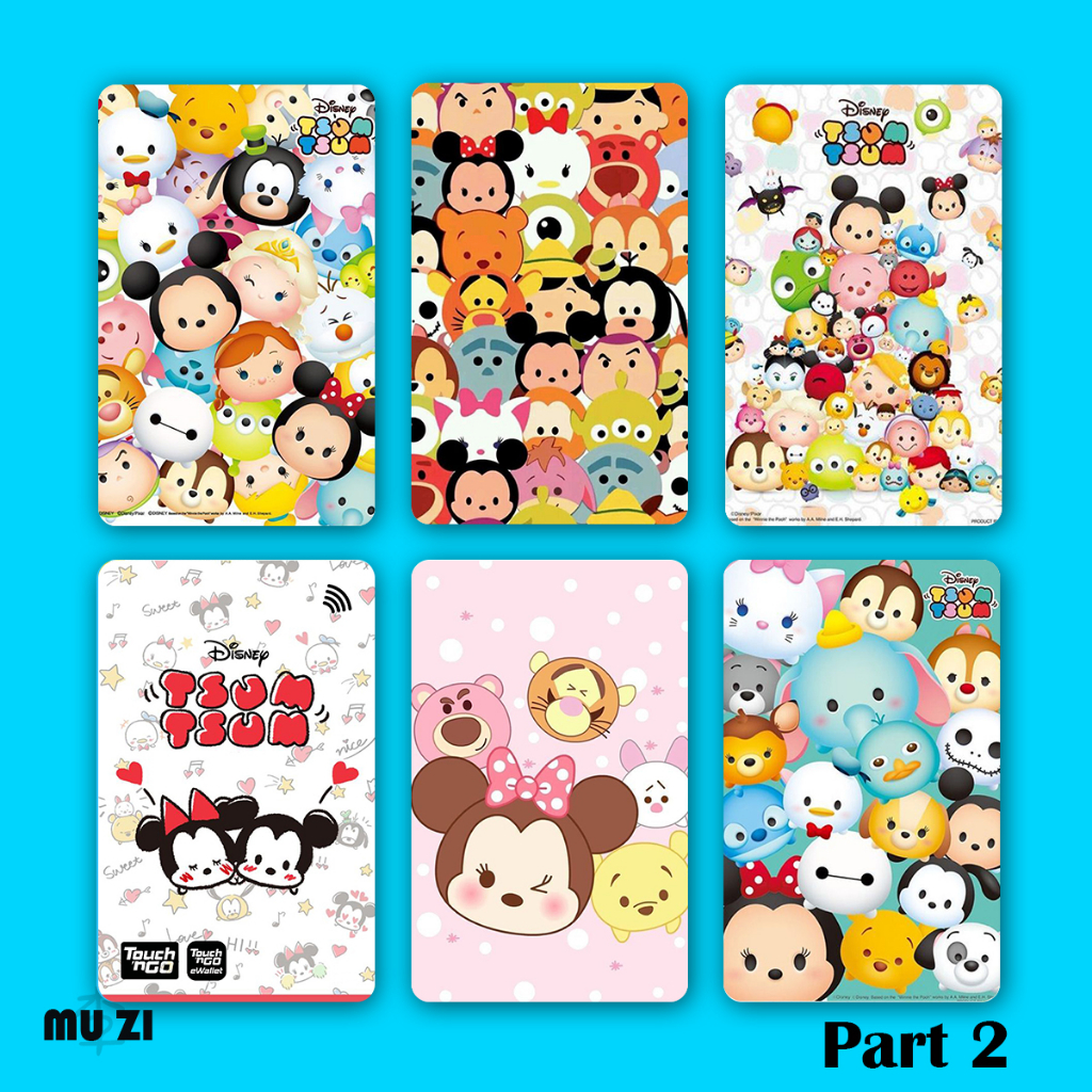 Tsum Tsum TnG Card STICKER NFC STICKER (Part 2) Waterproof Thick Hard ...