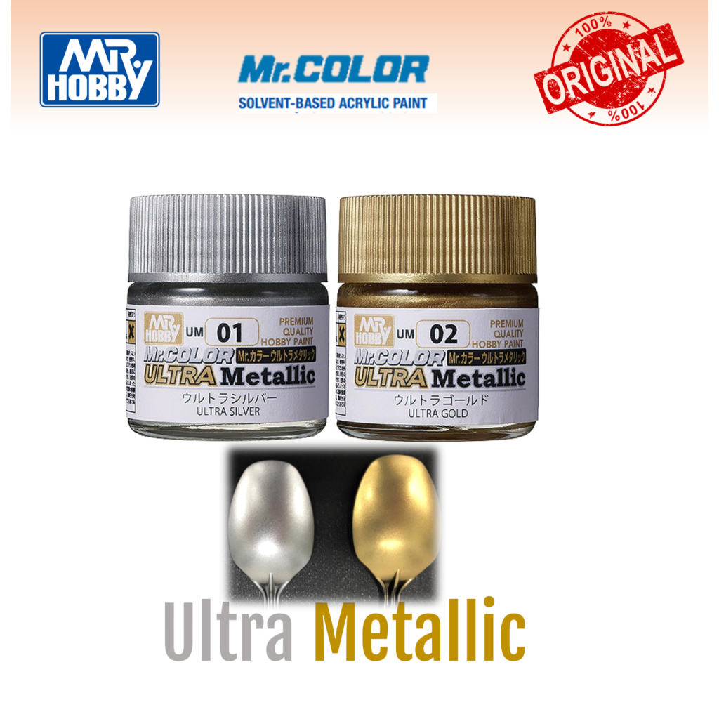 Mr Hobby Mr Ultra Metallic Color UM01-UM02 Gundam Color Ultra Silver ...