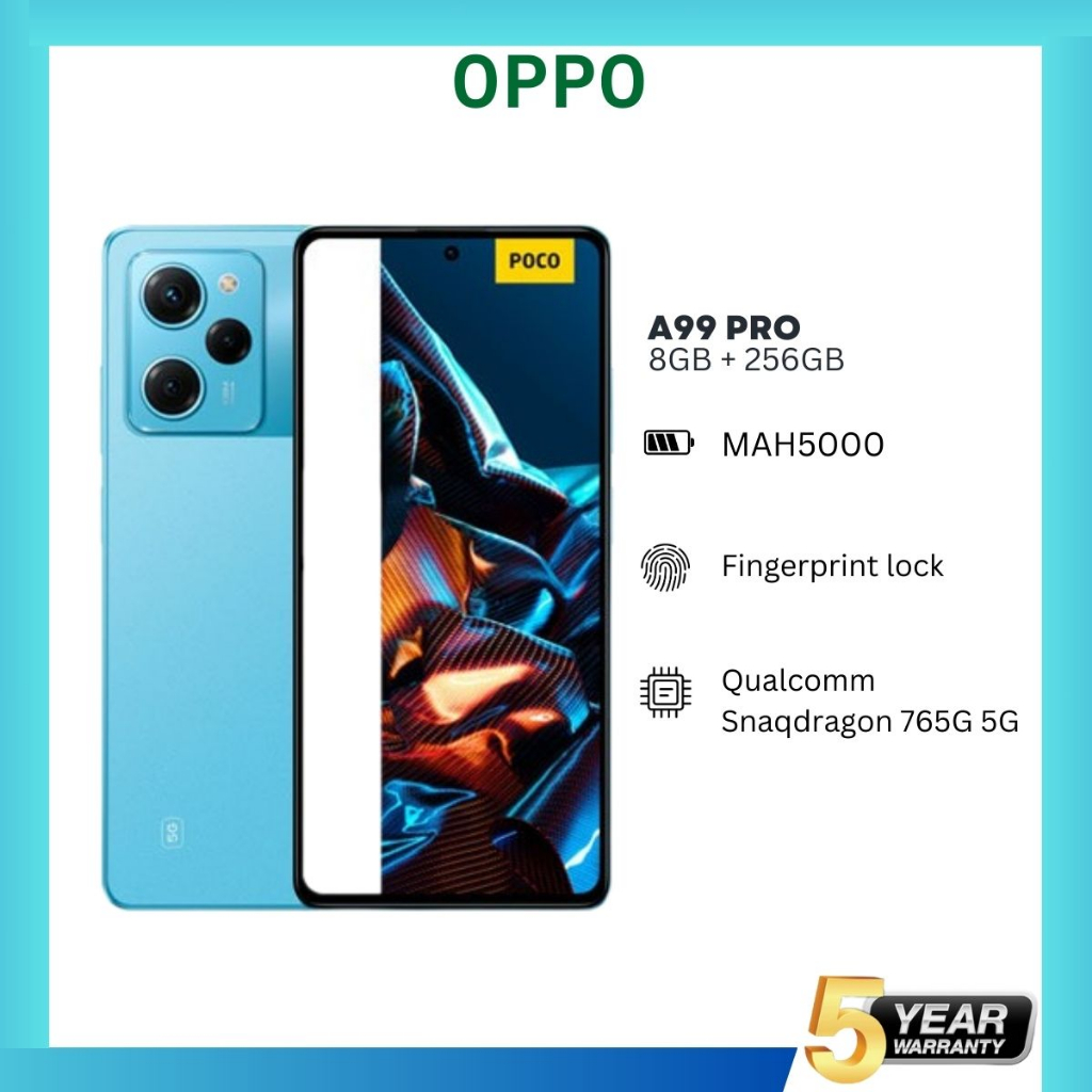 0PP0 A99 PRO Smartphone | 8GB RAM + 256GB ROM | 5000mAh Long-Lasting Battery | Side Fingerprint ...