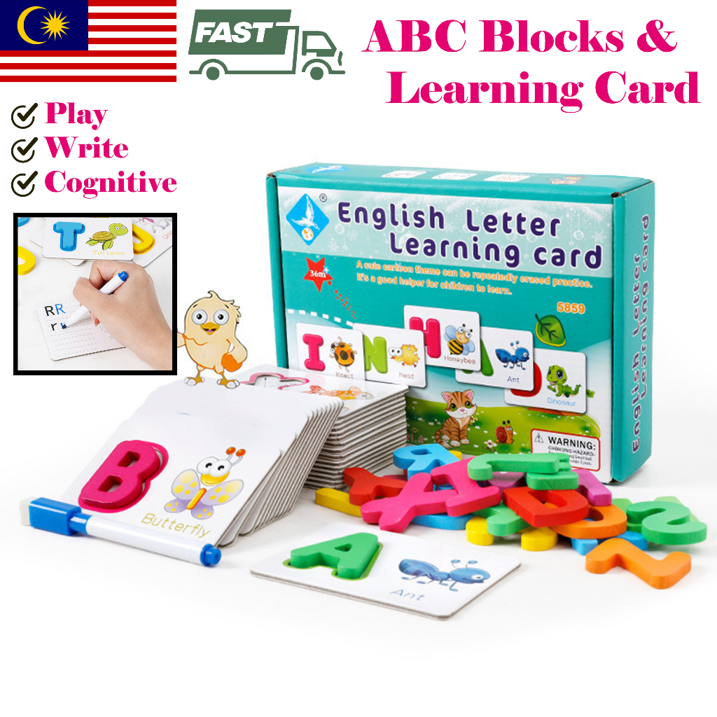 Write Play Fun ABC Block & Learn Cards | Shopee Malaysia