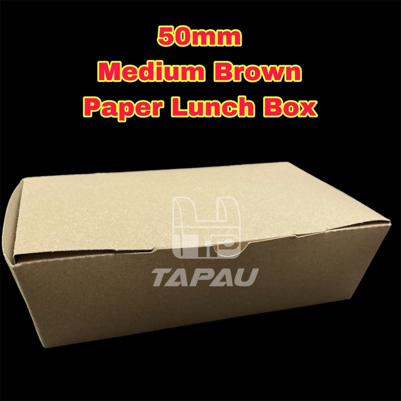 TAPAU- Paper Lunch Box - Brown (50pcs±) Medium - ABBA ware - Disposable ...