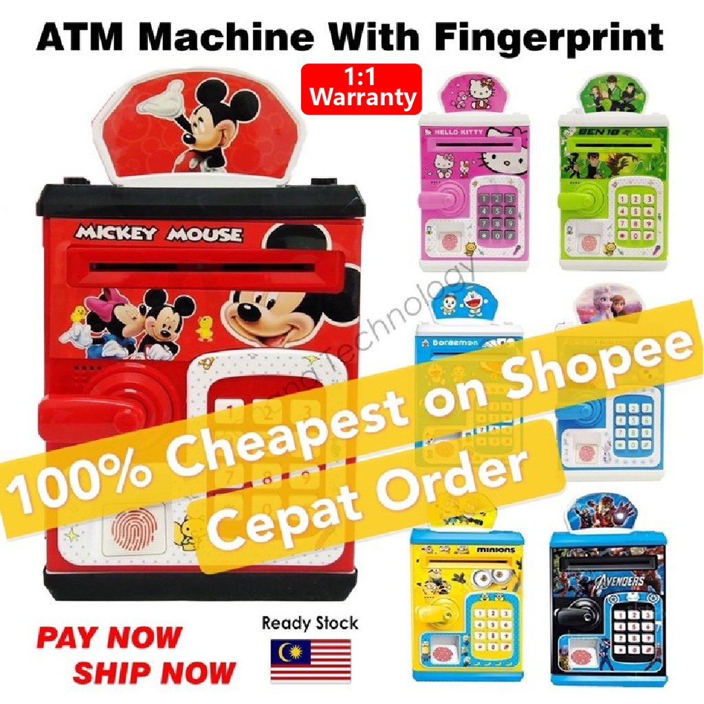[Live] Fingerprint ATM Machine with Fingerprint Tabung Simpanan ATM ...