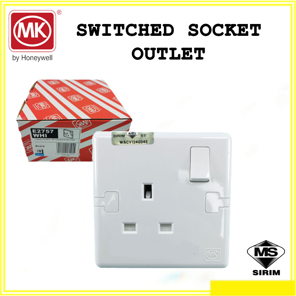 MK ECORE E2757 13A 1 GANG SWITCH SOCKET | Shopee Malaysia