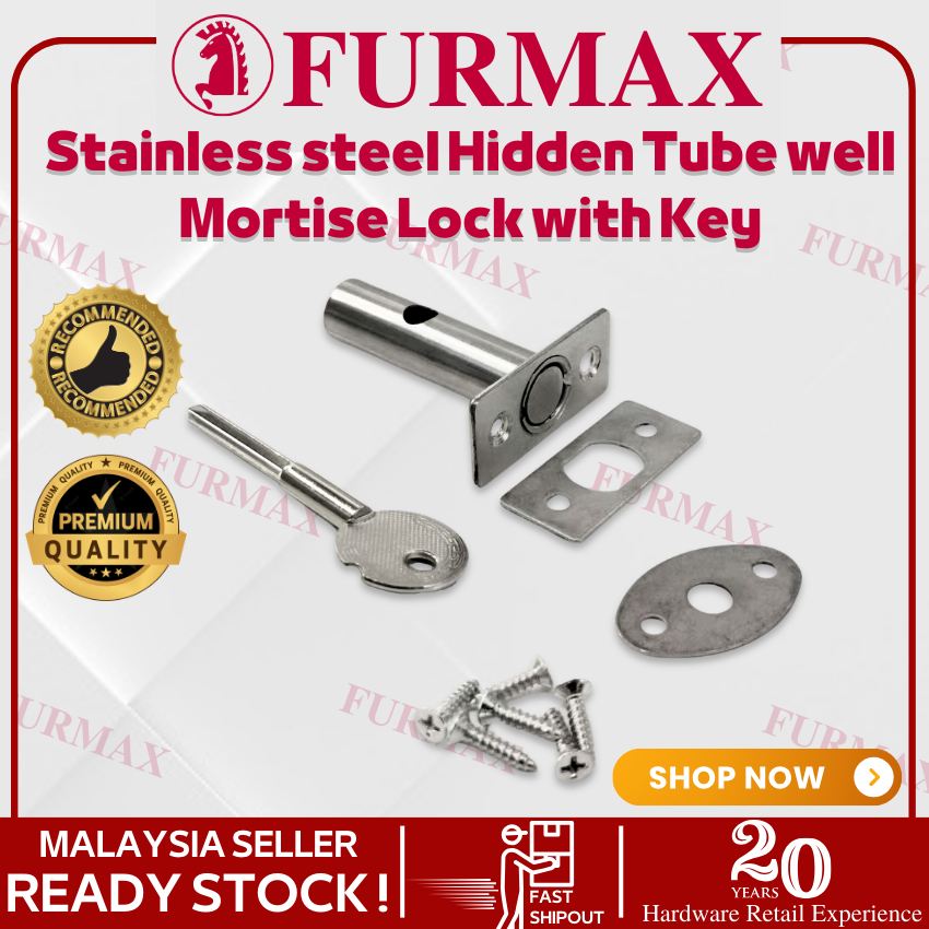 【FURMAX】Stainless steel Hidden Tube well Mortise Lock with Key | Shopee ...