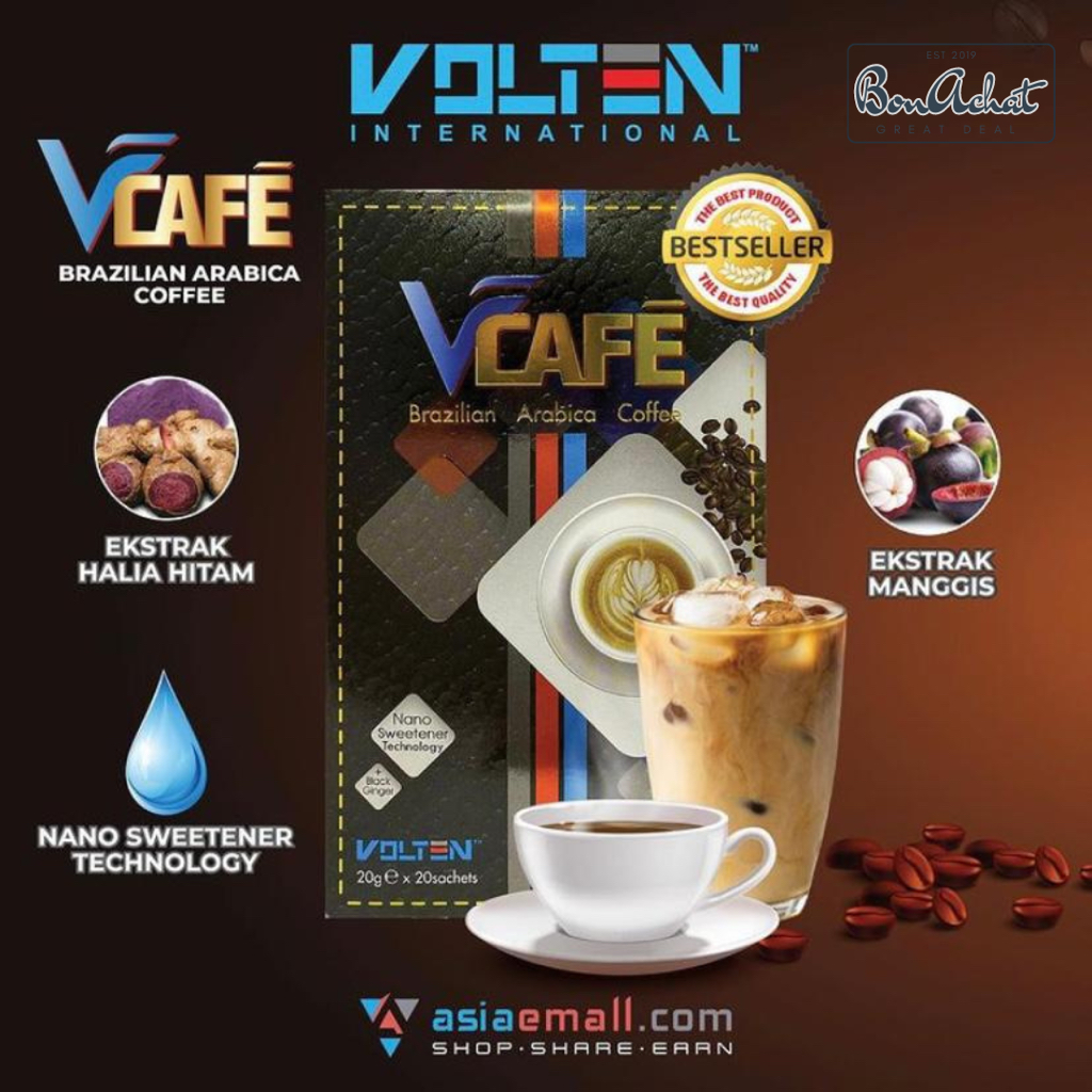 🔥HALAL🔥100% Natural Volten Vcafe Black Ginger Premium Brazilian Arabica ...