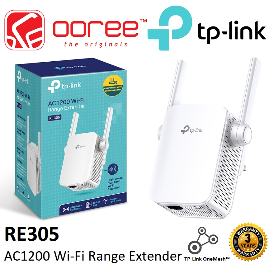 TP-LINK RE305 AC1200 HIGH SPEED DUAL-BAND WI-FI RANGE EXTENDER WITH ...