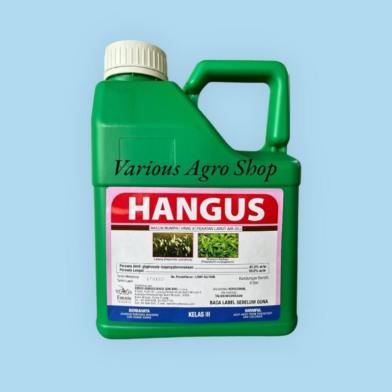 4L HANGUS Glyphosate 41% Weed Killer Herbicide Racun Rumput | Shopee ...