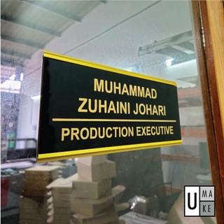 Jawatan Office Sign Name Job Position Title Plate with Gold Aluminium ...