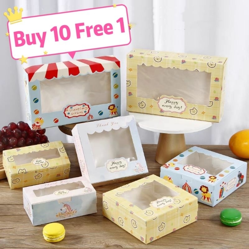 Window Cake Box Puff Box Egg Tart Box Fruit Tart Donuts Donut Box ...