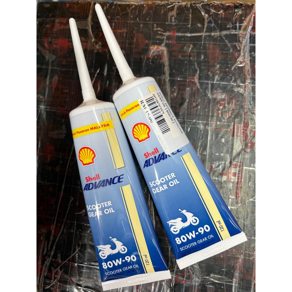 SHELL Advance Scooter Gear Oil 80W90 (120ml )100% Original Minyak Gear ...