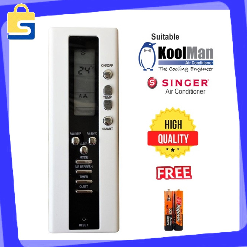 Koolman / SINGER Air Conditioner Remote Control Replacement KK-28E ...